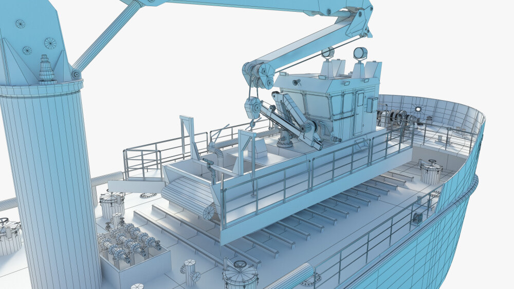 Salvage Cargo Ship with Skimmer Boat 3D model - Download Service ship ...