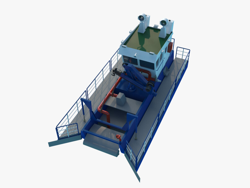 Trash Skimmer Boat 3D model - Download Service ship on 3DModels.org