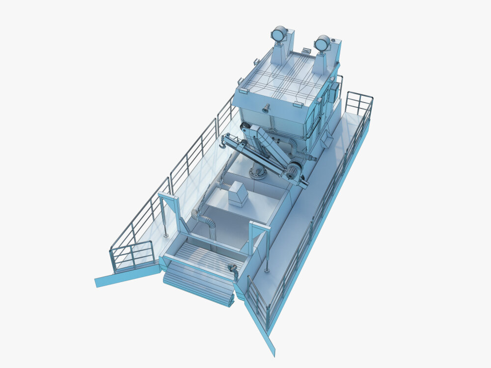 Trash Skimmer Boat 3D model - Download Service ship on 3DModels.org