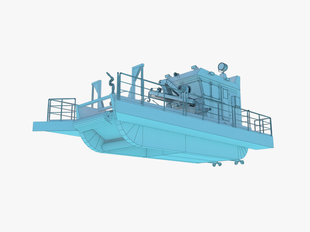 Trash Skimmer Boat 3D model - Download Service ship on 3DModels.org