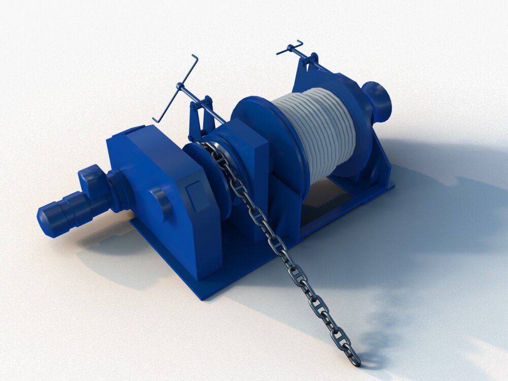 Anchor-mooring Winch 3D model - Download Tools on 3DModels.org