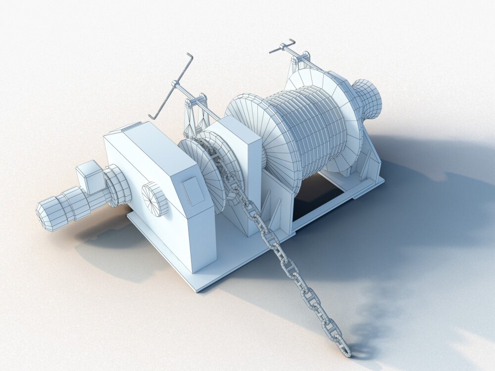 Anchor-mooring Winch 3D model - Download Tools on 3DModels.org