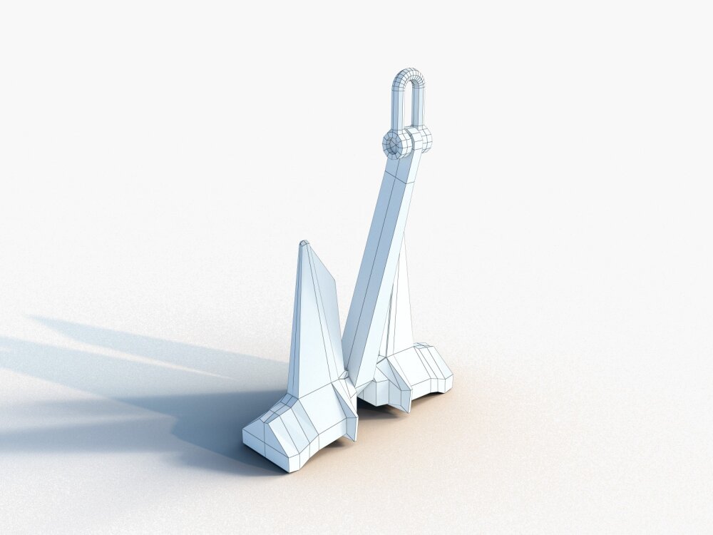 Ship Anchor Low-poly 3D model - Download Tools on 3DModels.org