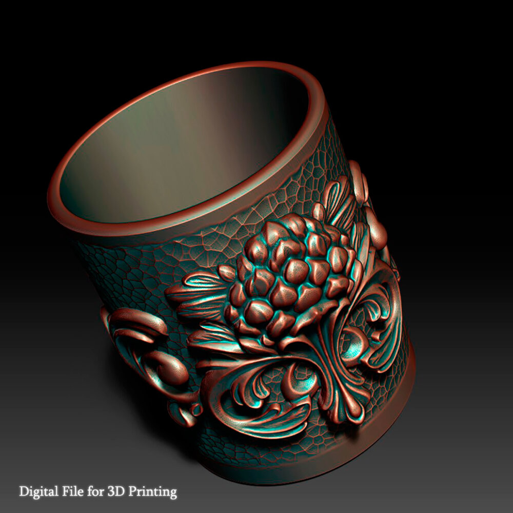 Faceted Cup with Decorative Element – Koozie for Minicola Cans 3D ...
