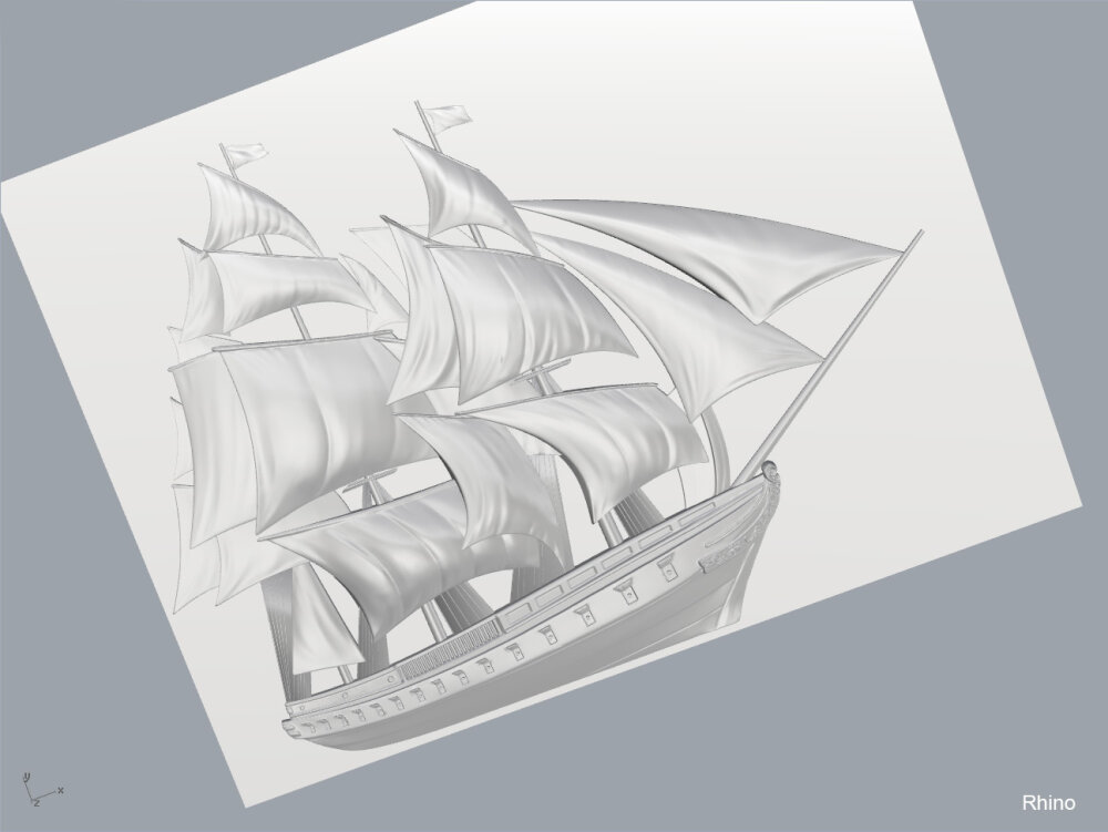 Sailing Ship Decorative Bas-relief for CNC 3D Printing Model - Download ...