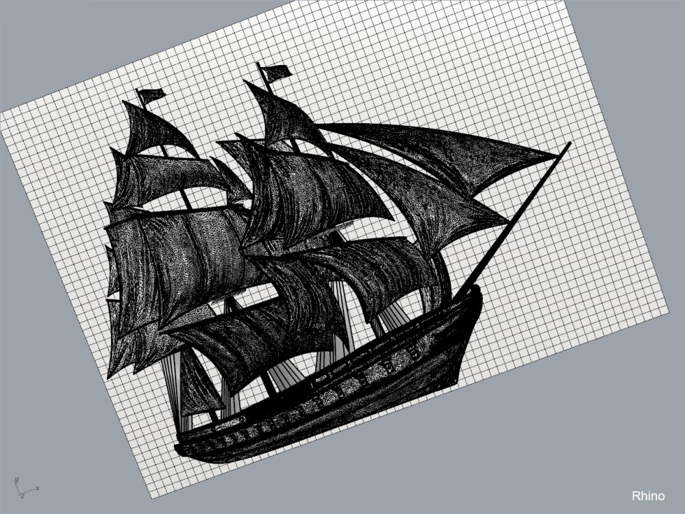 Sailing Ship Decorative Bas-relief for CNC 3D Printing Model - Download ...