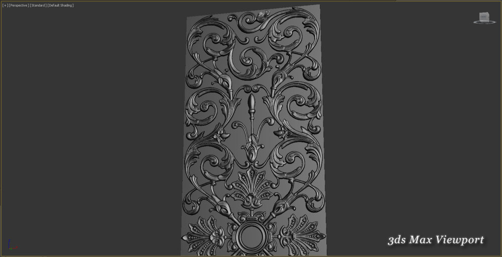 Baroque Acanthus Scrollwork Relief Panel for CNC 3D Printing Model ...