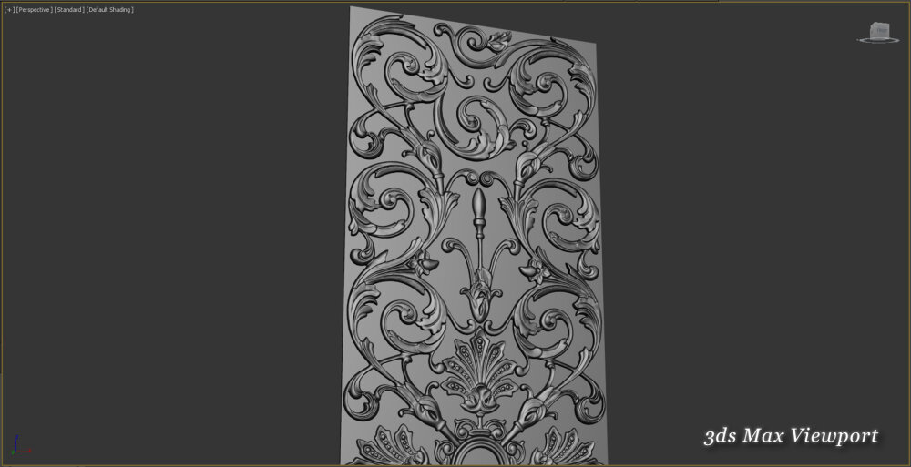 Baroque Acanthus Scrollwork Relief Panel for CNC 3D Printing Model ...