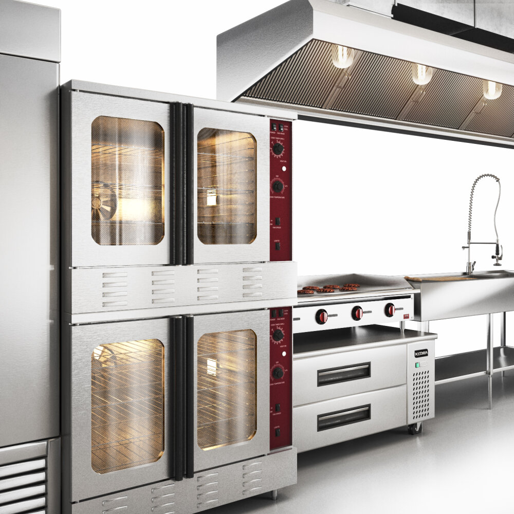 Commercial Kitchen Equipment Set 3D model - Download Furniture Set on ...