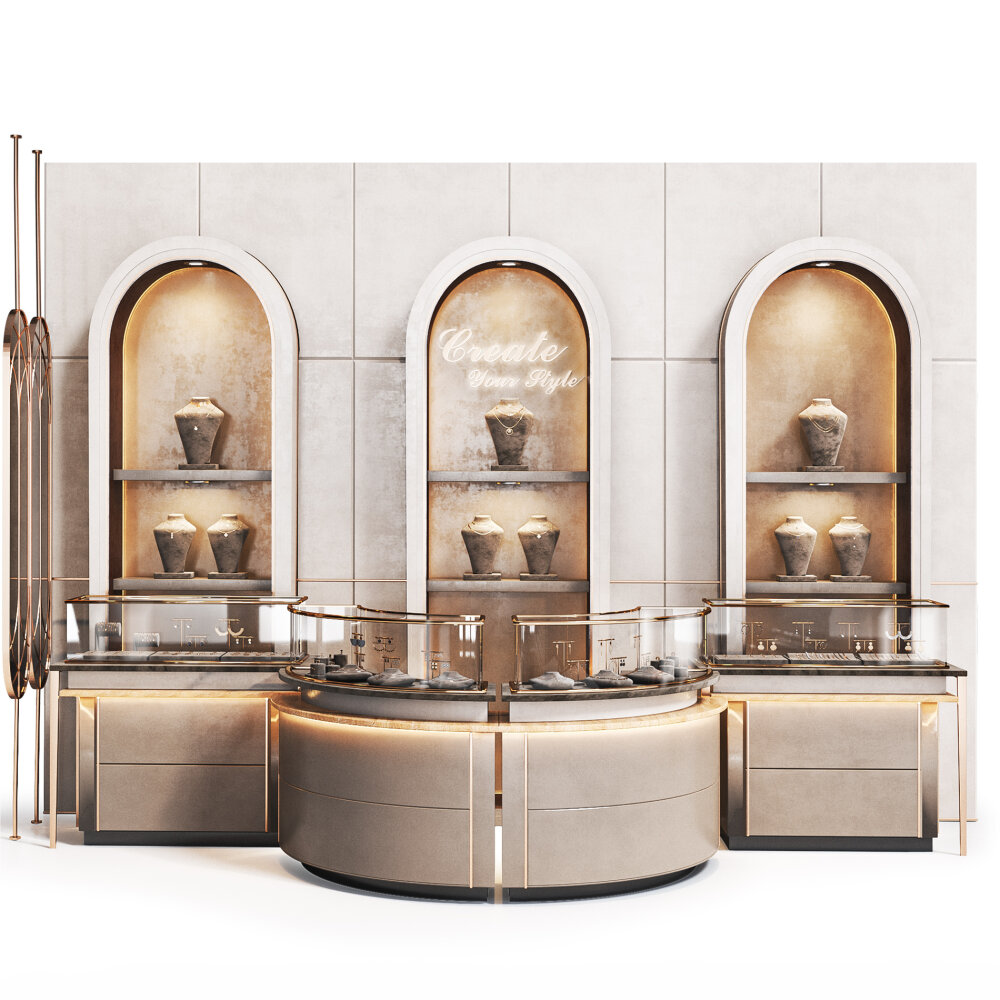 Jewelry Store Showcase 3D model - Download Shelving on 3DModels.org
