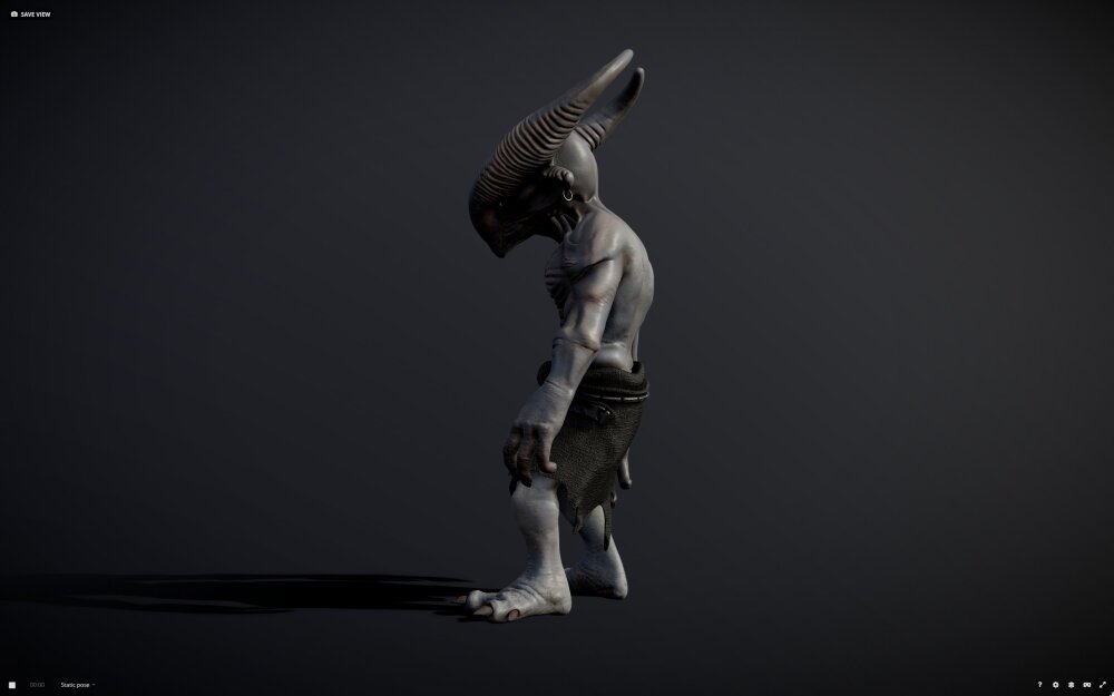 Alien Horned Humanoid Creature 3D 모델 - 다운로드 신화 생물 on 3DModels.org