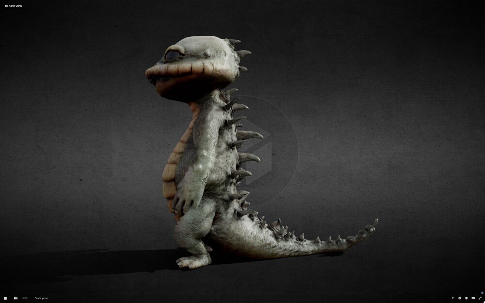 Fantasy Swamp Lizard 3D model - Download Mythological creatures on ...