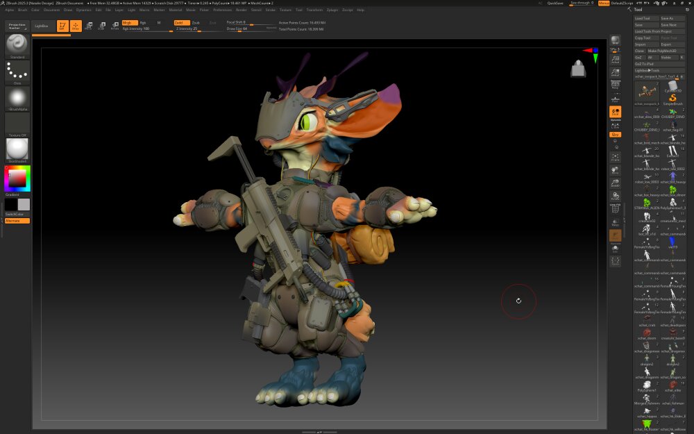 Futuristic Alien Warrior Fox 3D model - Download Mythological creatures ...