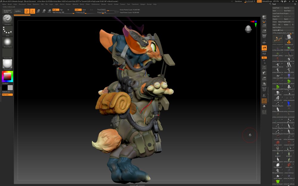 Futuristic Alien Warrior Fox 3D model - Download Mythological creatures ...