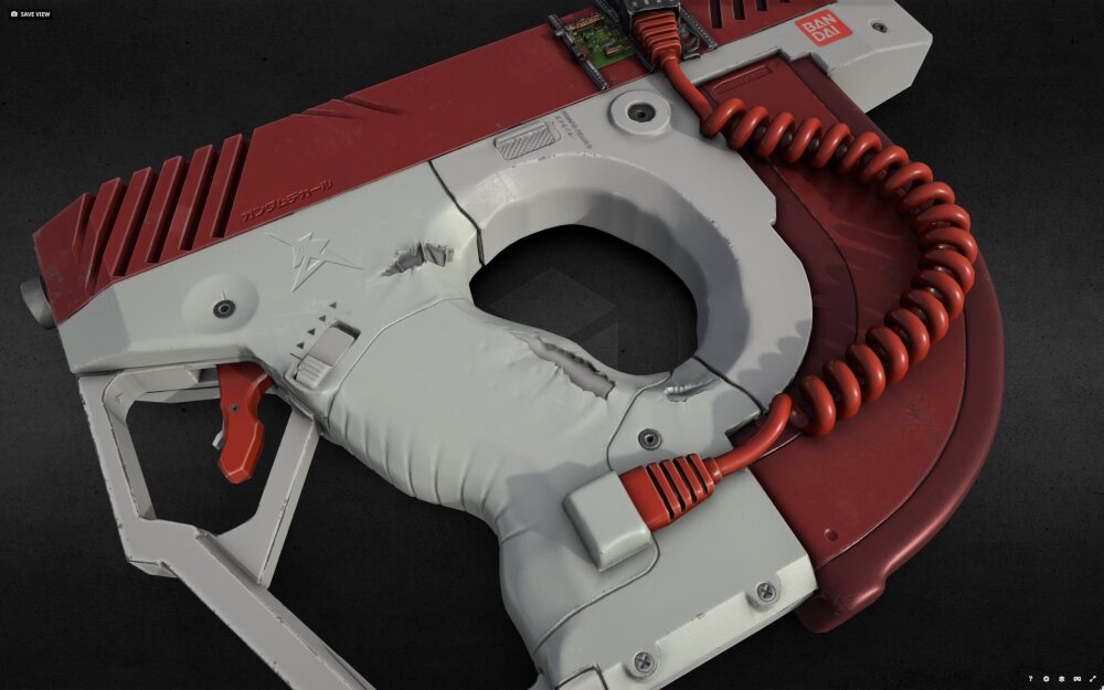Futuristic Handheld Energy Weapon 3D model - Download Pistol on ...