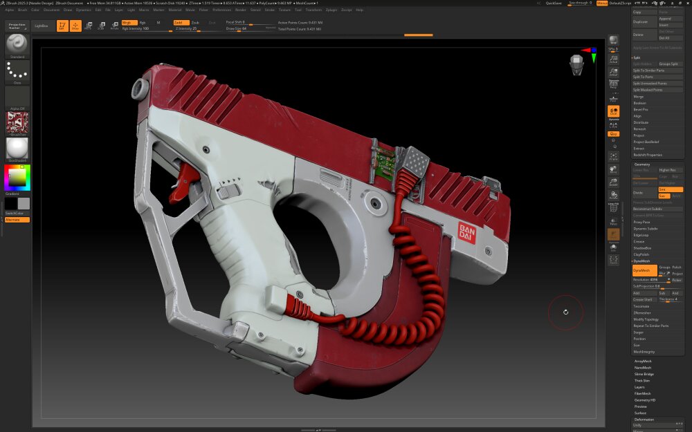Futuristic Handheld Energy Weapon 3D model - Download Pistol on ...