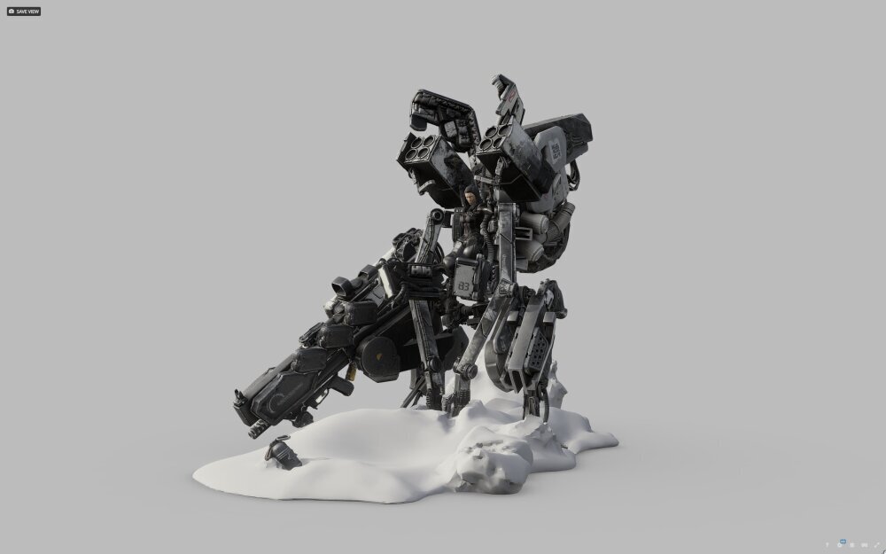 Heavy Combat Mech with Pilot 3D model - Download Robots on 3DModels.org