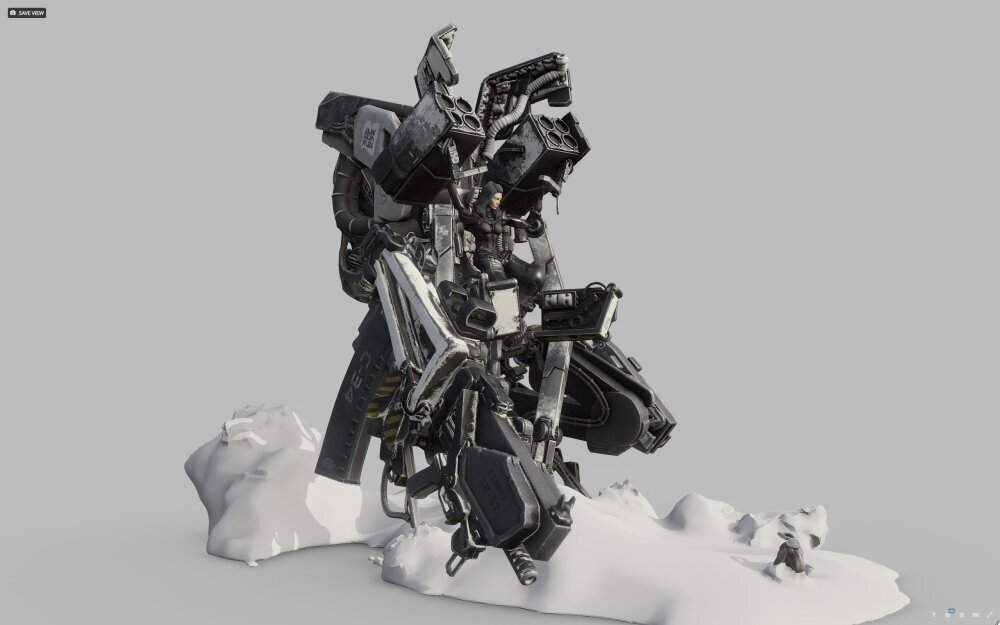 Heavy Combat Mech with Pilot 3D model - Download Robots on 3DModels.org