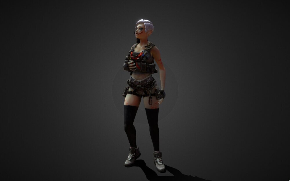 Post Apocalyptic Female Survivor 3D model - Download Character on ...