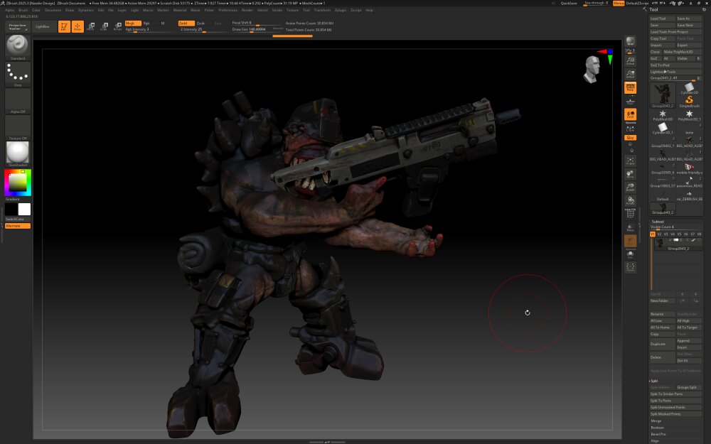Space Brute with Environment 3D model - Download Mythological creatures ...