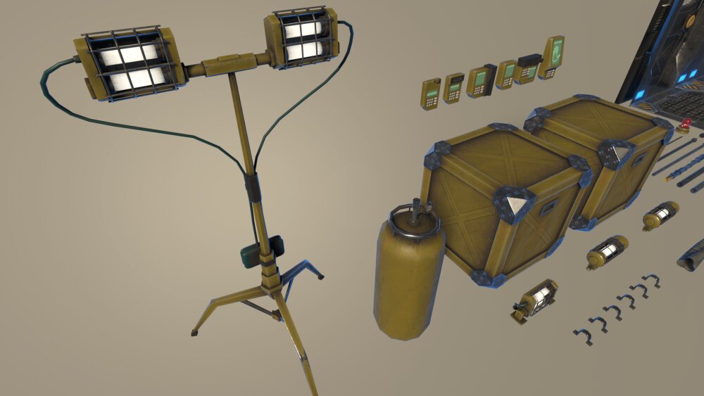 Simple Futuristic Sci-fi Scene Assets 3D model - Download Game ...