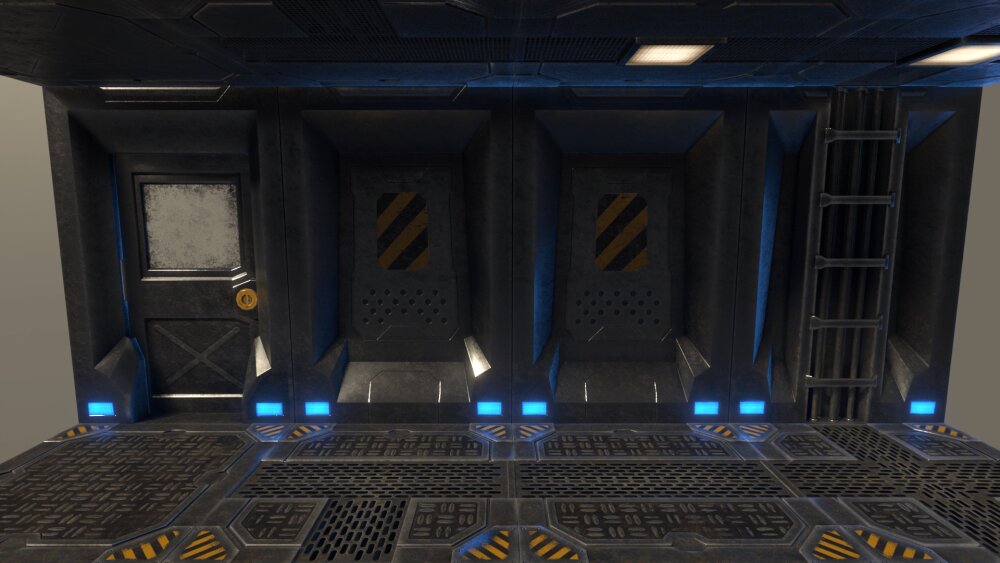 Simple Futuristic Sci-fi Scene Assets 3D model - Download Game ...