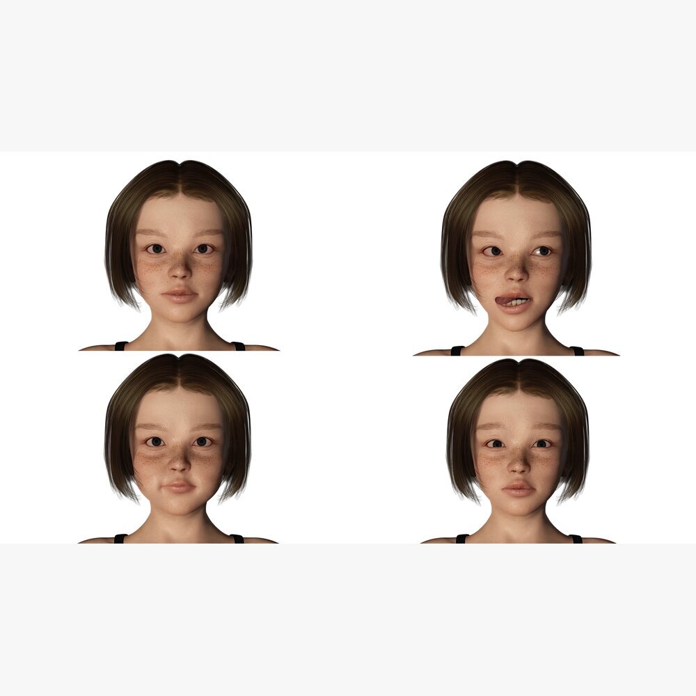 Realistic Little Girl 3D model - Download Character on 3DModels.org