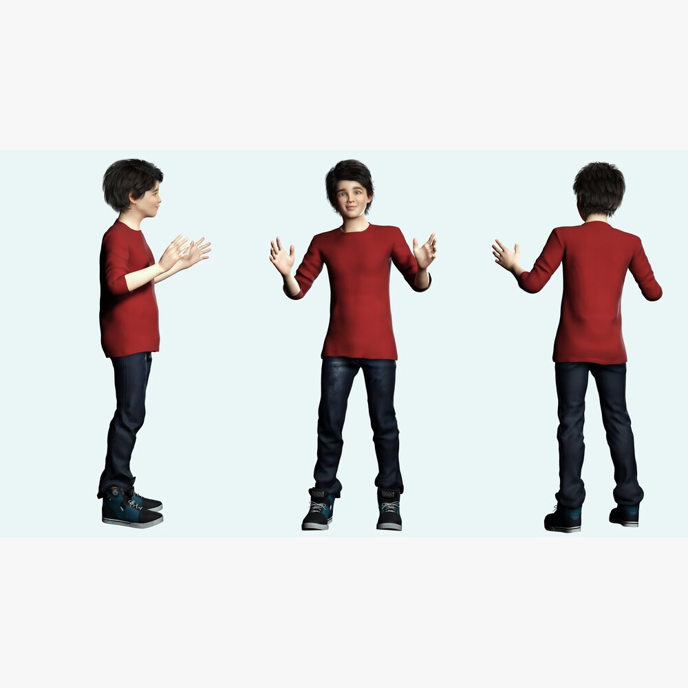 Animated Realistic Boy Child 3D model - Download Character on 3DModels.org