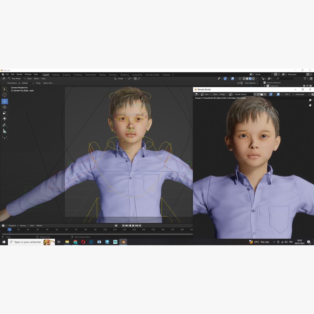 Smiling Animated Boy in Purple Shirt 3D model - Download People on ...