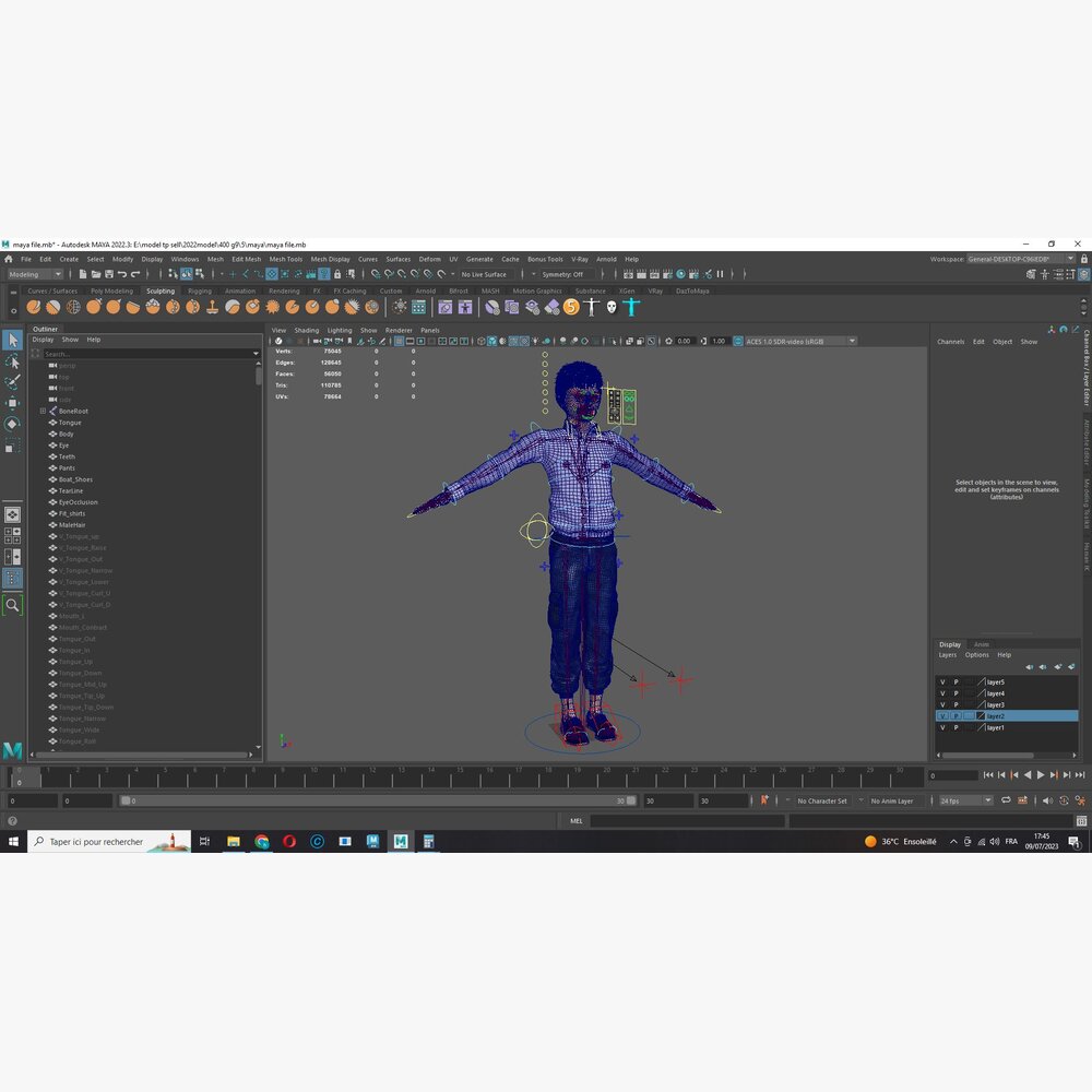 Smiling Animated Boy in Purple Shirt 3D model - Download People on ...