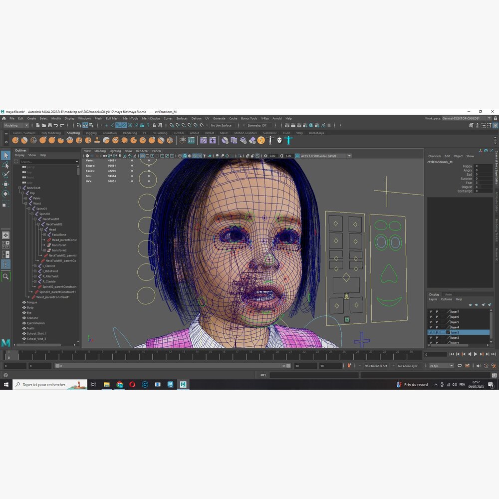 Realistic Korean Child Girl 3D model - Download Character on 3DModels.org