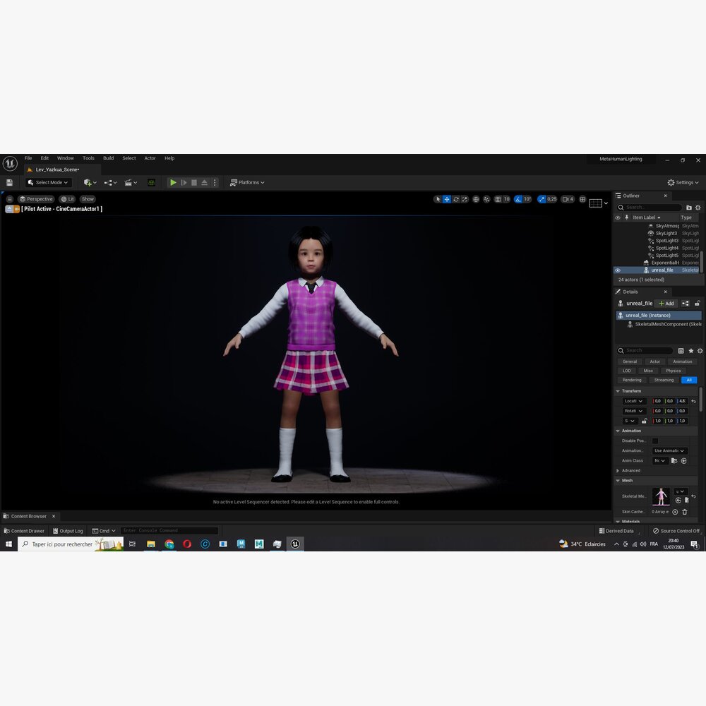 Realistic Korean Child Girl 3D model - Download Character on 3DModels.org
