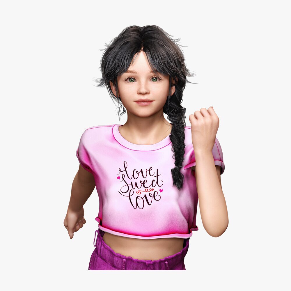 Animated Realistic Girl in Pink Outfit 3D model - Download Character on ...