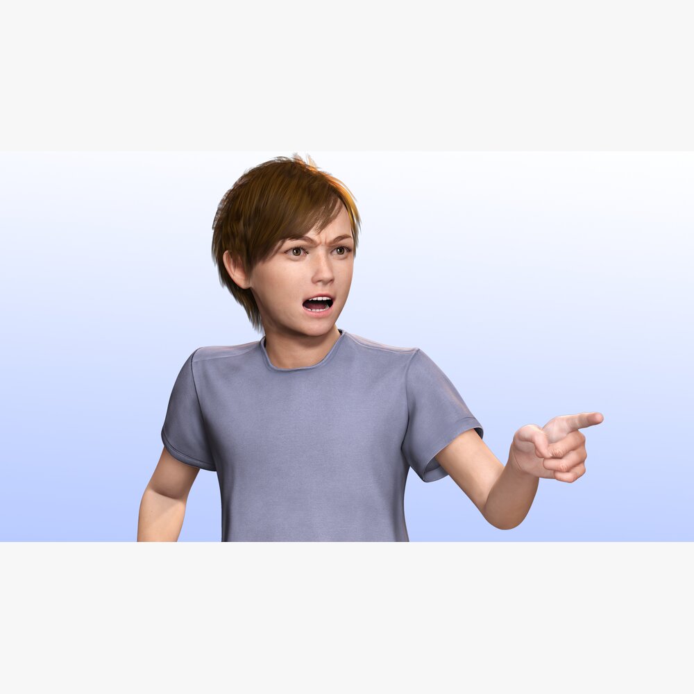 Realistic Child Low poly 3D model - Download Character on 3DModels.org
