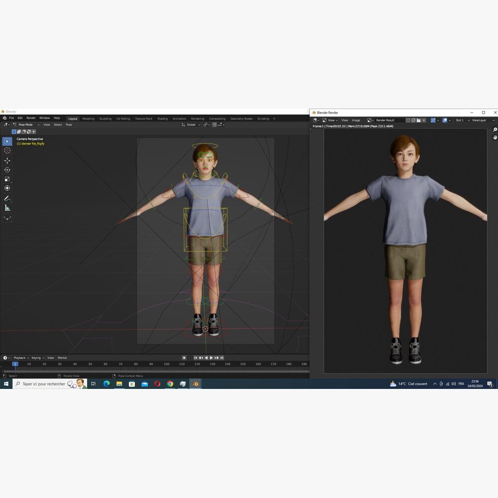 Realistic Child Low poly 3D model - Download Character on 3DModels.org