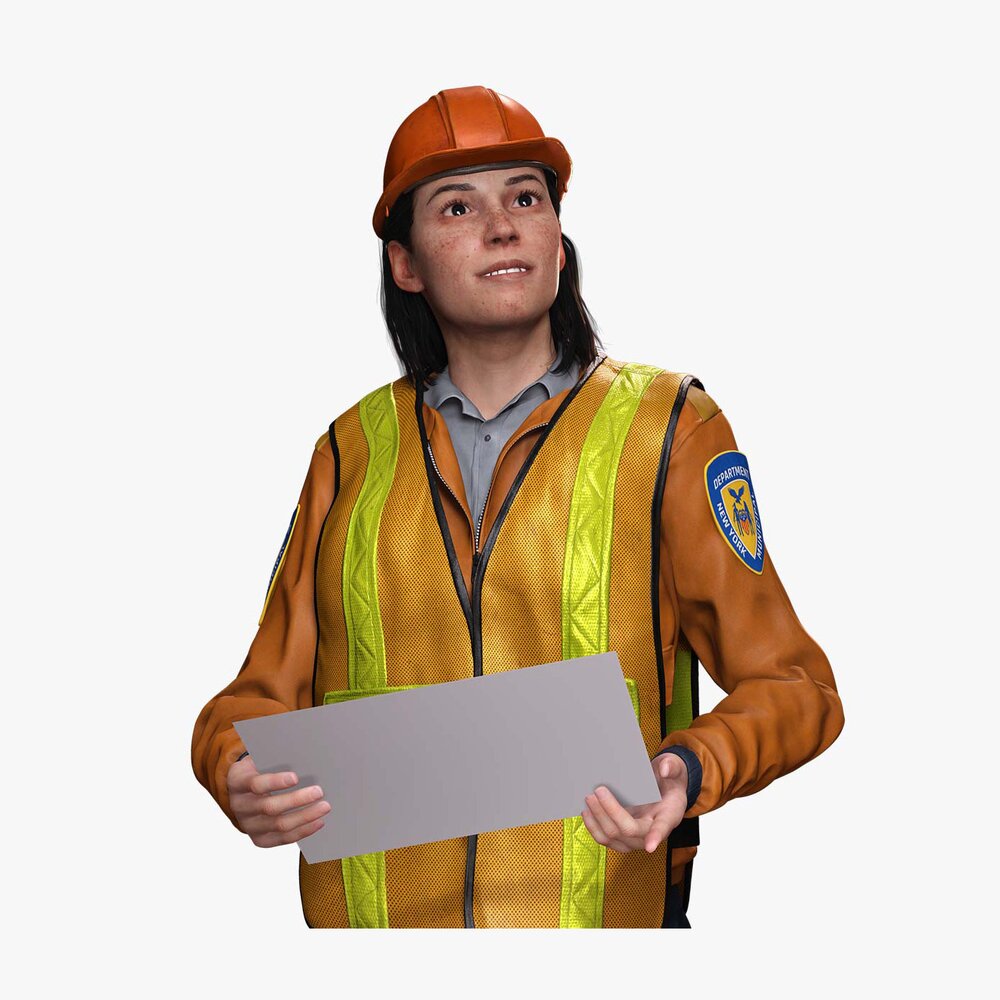 Female Construction Worker Character 3D model - Download Character on ...
