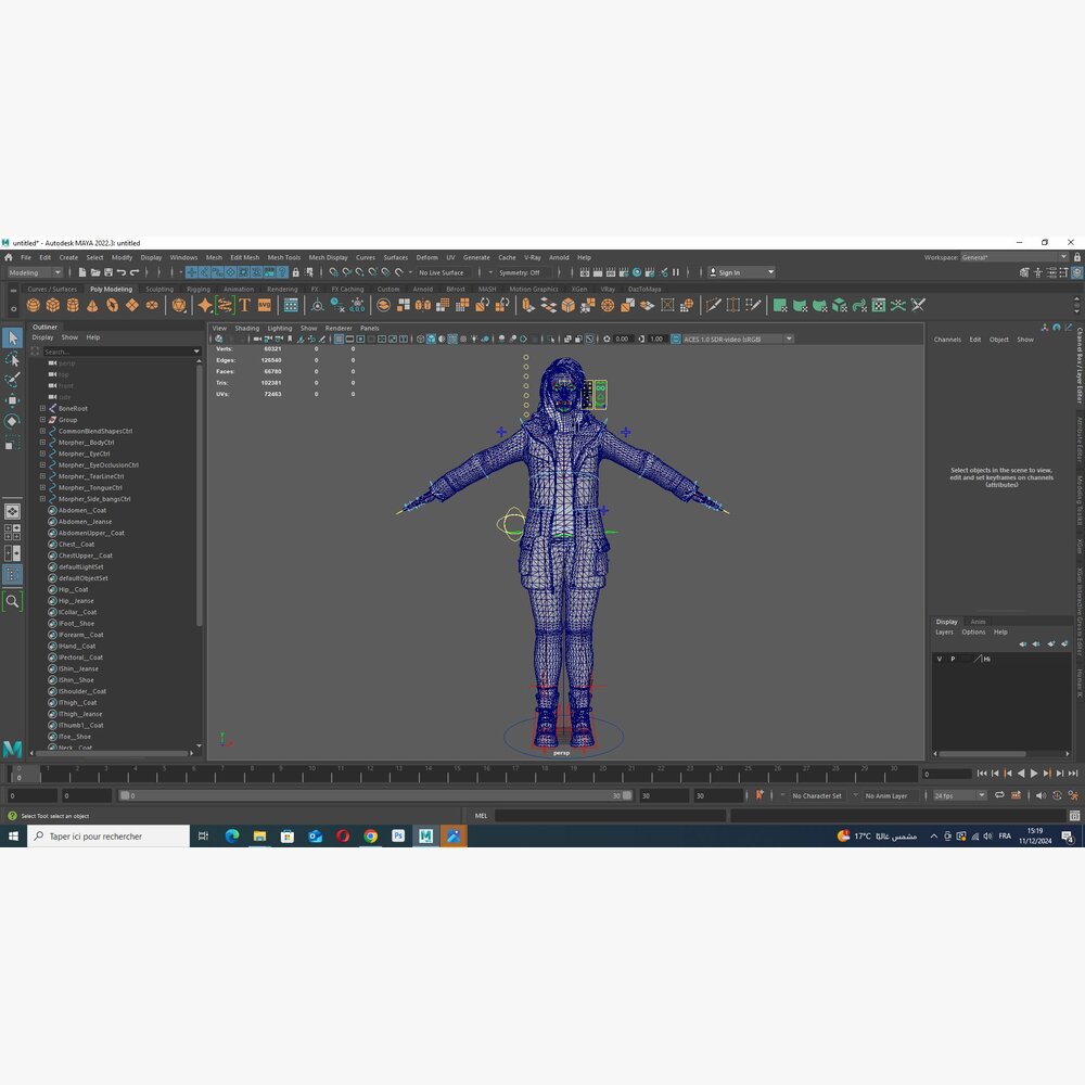 Realistic Female Character in Winter Wear 3D model - Download Character ...