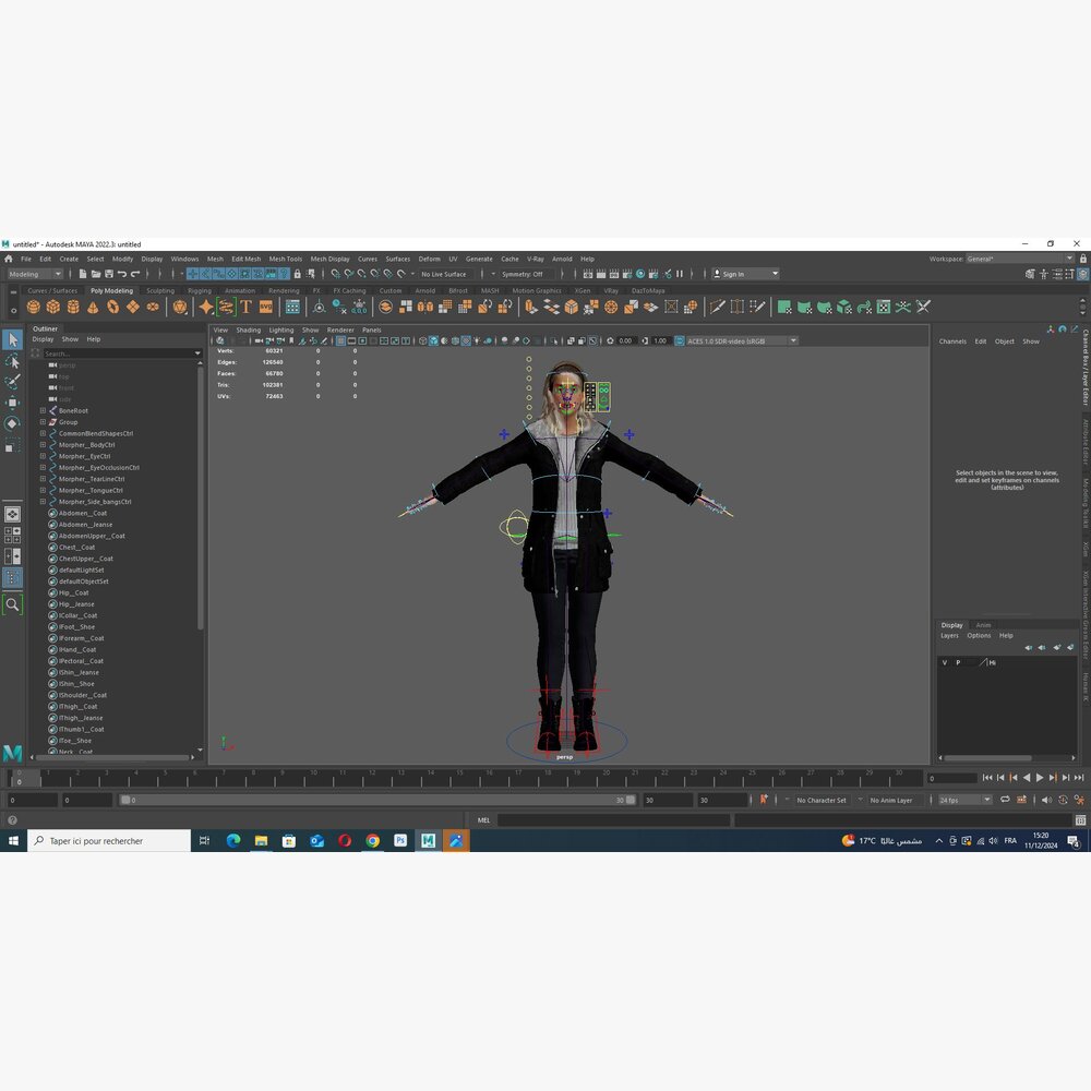 Realistic Female Character in Winter Wear 3D model - Download Character ...