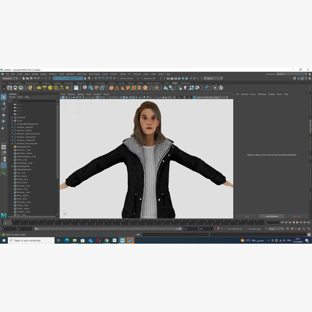 Realistic Female Character in Winter Wear 3D model - Download Character ...