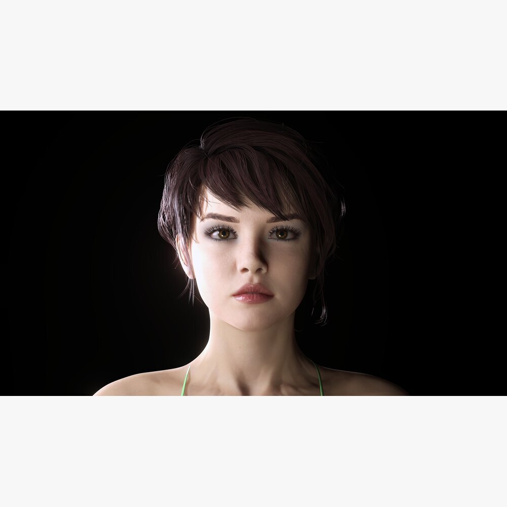Realistic Girl Biker with Helmet and Racing Gear 3D model - Download ...