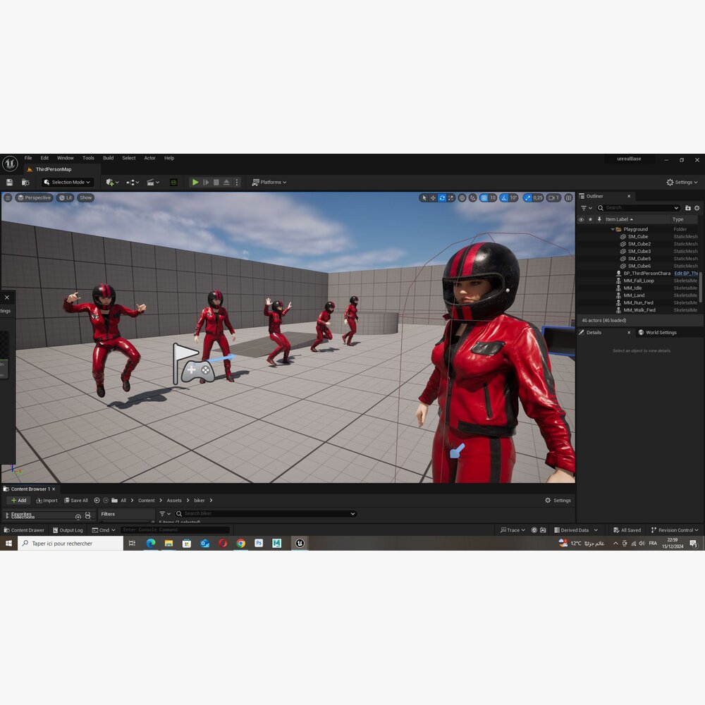 Realistic Girl Biker with Helmet and Racing Gear 3D model - Download ...