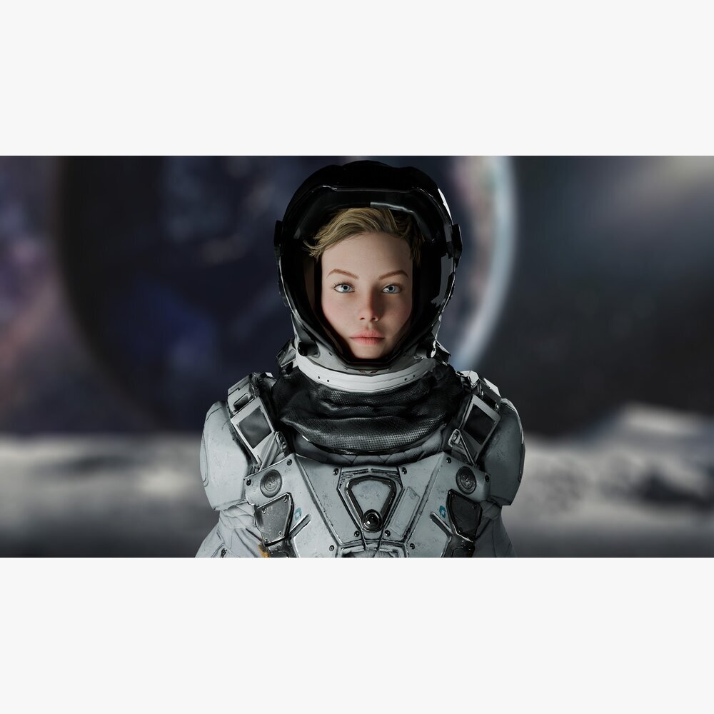 Sci Fi Girl Space Explorer 3D model - Download Character on 3DModels.org
