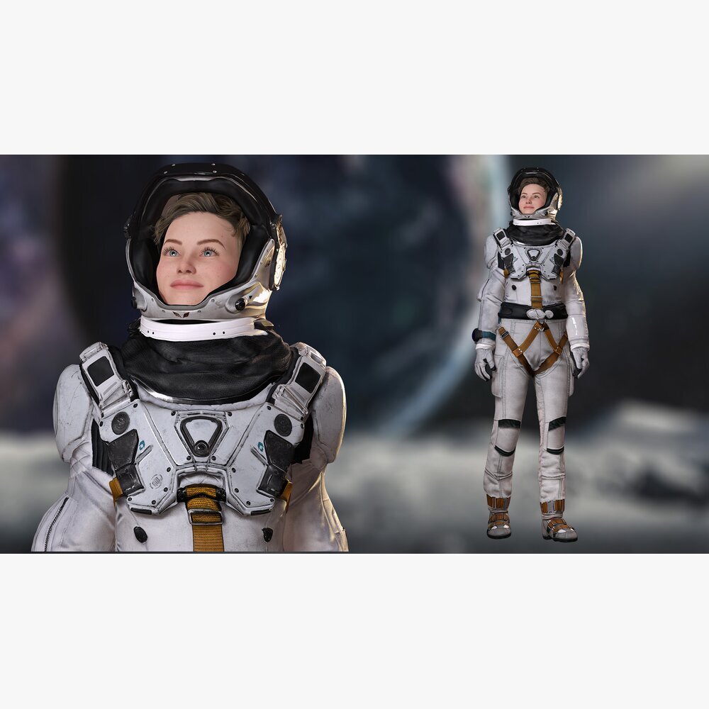 Sci Fi Girl Space Explorer 3D model - Download Character on 3DModels.org