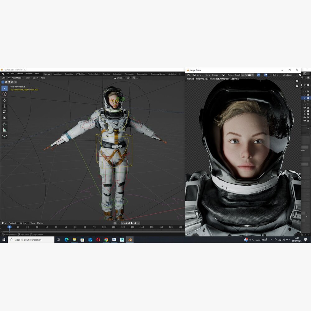 Sci Fi Girl Space Explorer 3D model - Download Character on 3DModels.org