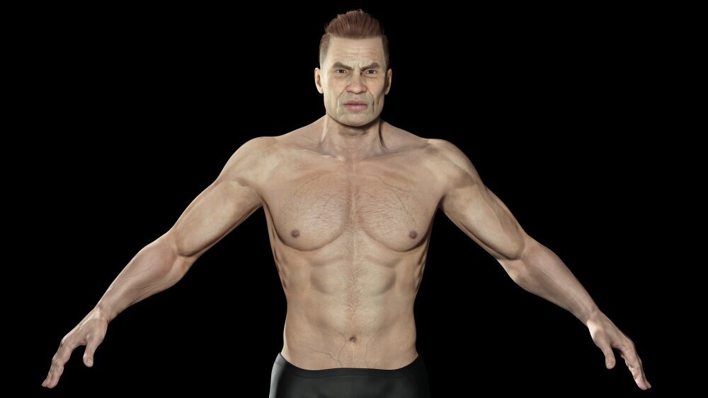 Realistic Strong Man Rigged 3D 모델 - 다운로드 Character on 3DModels.org