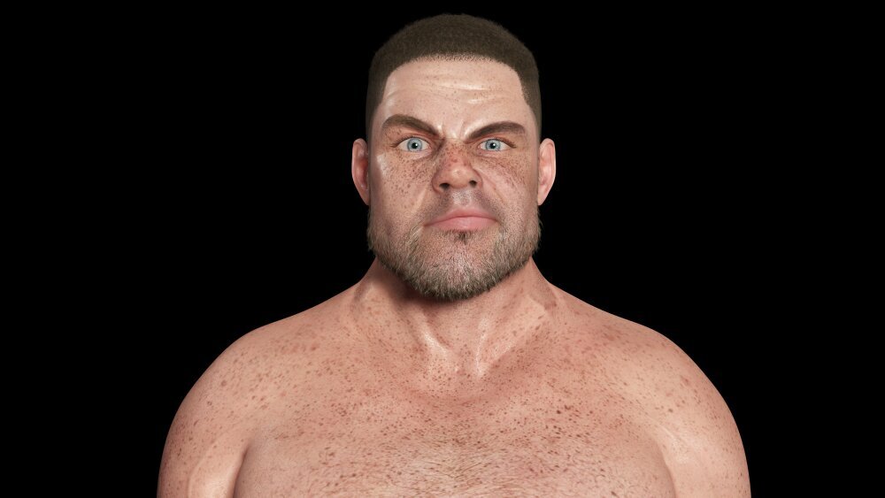 Realistic Strong Man Character 3D model - Download Character on ...