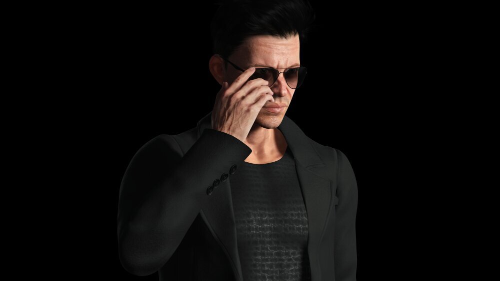 Realistic Secret Agent Man in Black Outfit 3D model - Download ...