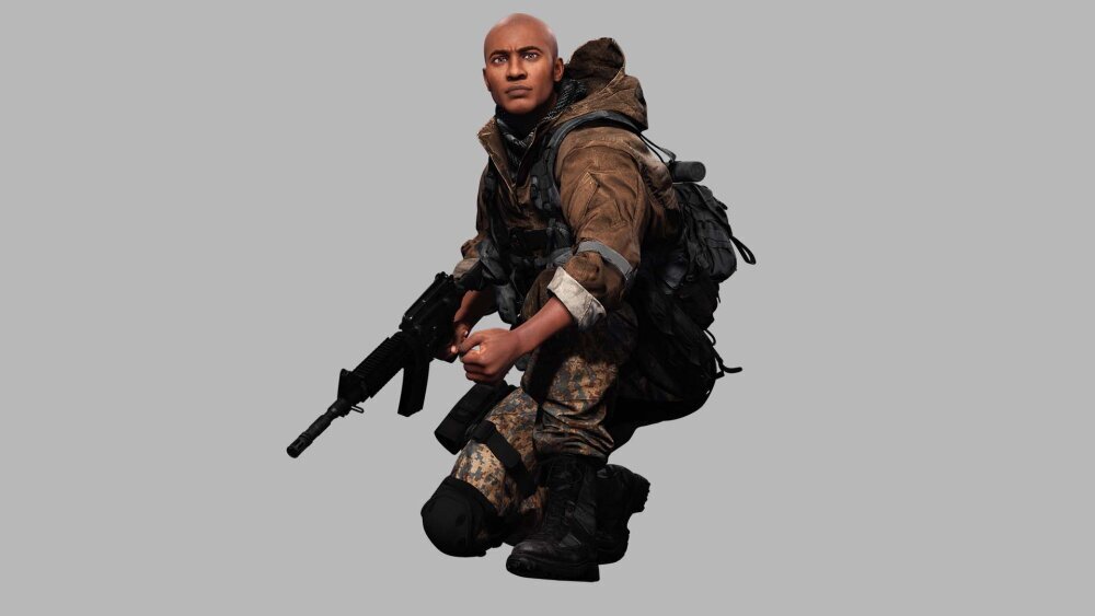 Armored Soldier Character in Combat Gear 3D model - Download Character ...