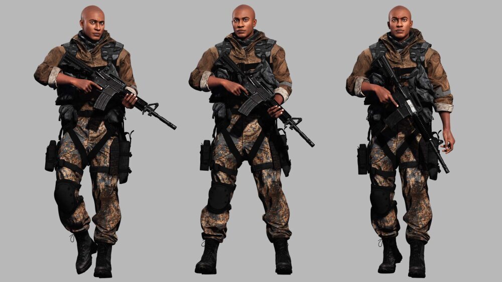 Armored Soldier Character in Combat Gear 3D model - Download Character ...
