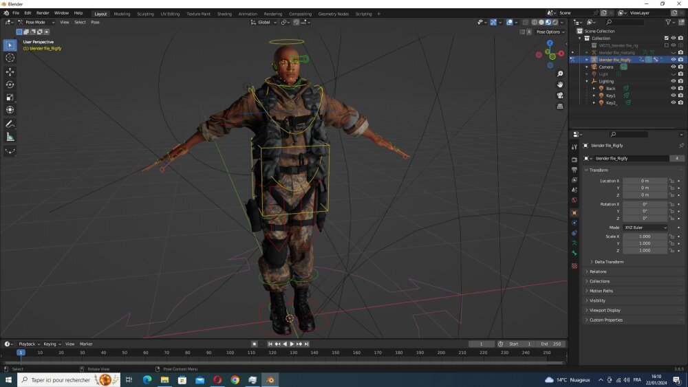 Armored Soldier Character in Combat Gear 3D model - Download Character ...